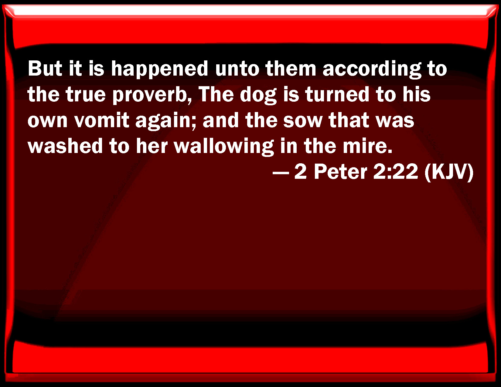 2 Peter 2 22 But It Is Happened To Them According To The True Proverb