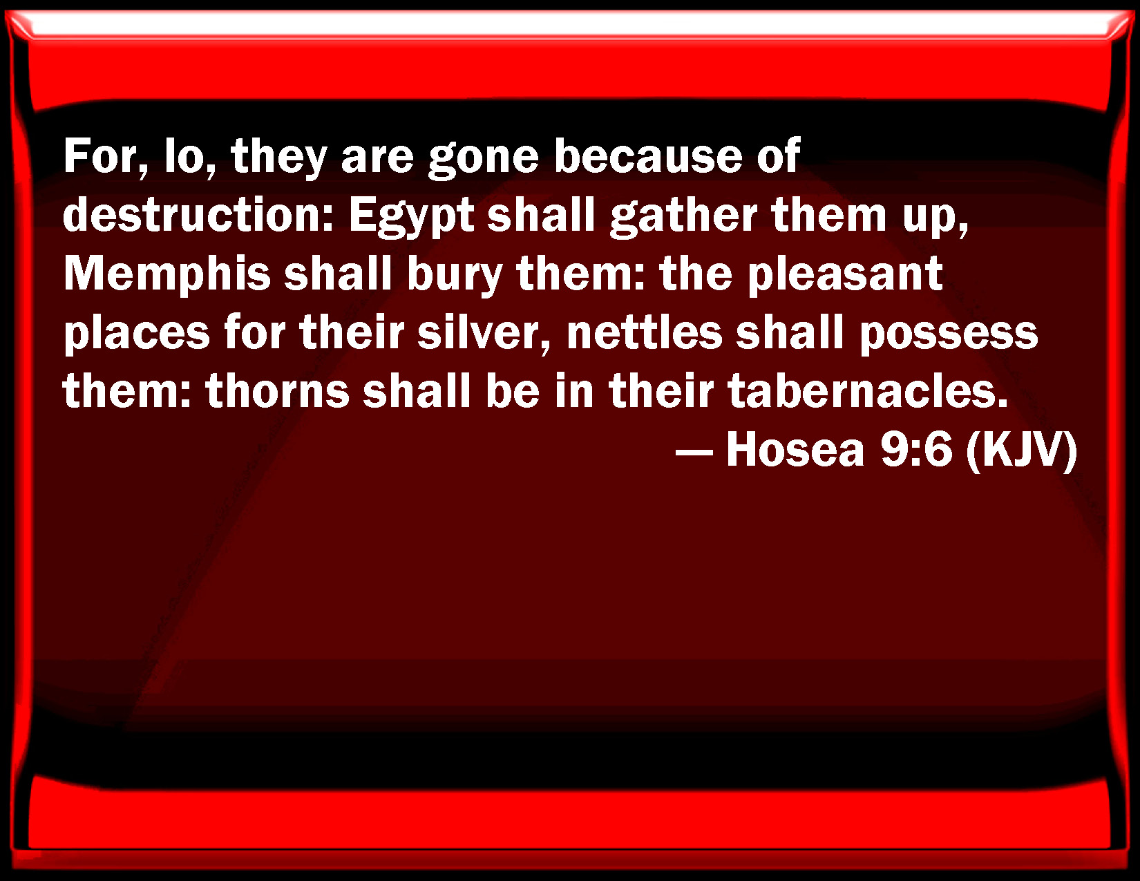 Hosea 9 6 For See They Are Gone Because Of Destruction Egypt Shall