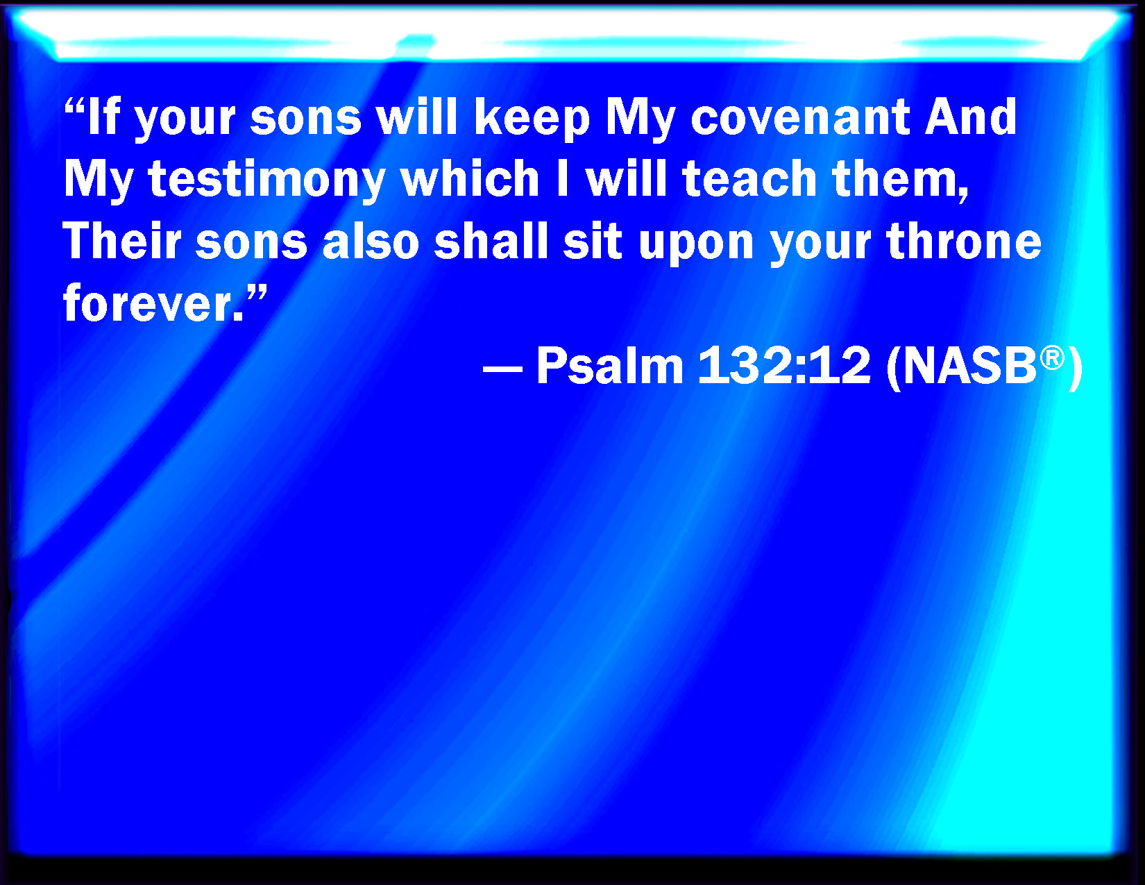 Psalm 132 12 If Your Children Will Keep My Covenant And My Testimony