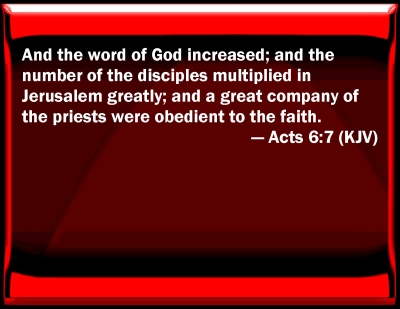 Bible Verse Powerpoint Slides for Acts 6:7