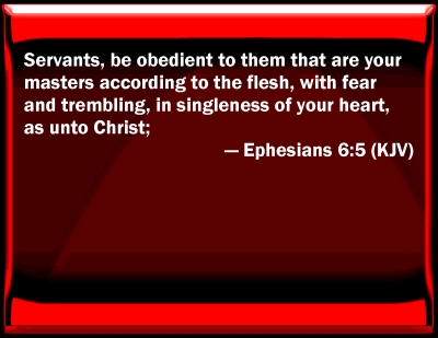 Bible Verse Powerpoint Slides for Ephesians 6:5