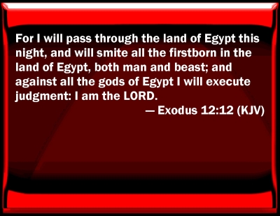 Bible Verse Powerpoint Slides for Exodus 12:12