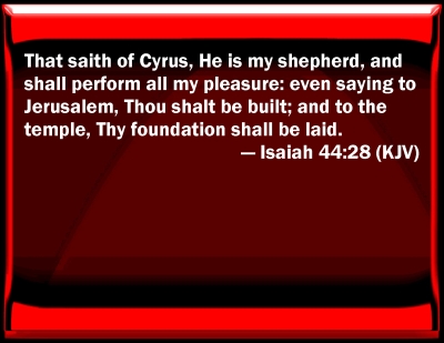 Bible Verse Powerpoint Slides for Isaiah 44:28