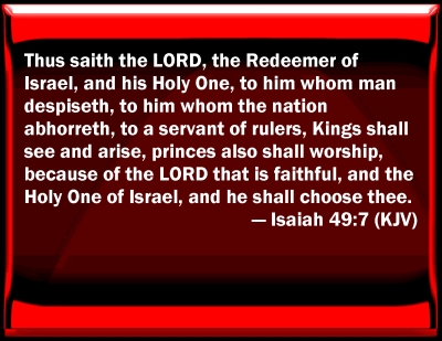 Bible Verse Powerpoint Slides for Isaiah 49:7