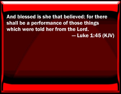 Bible Verse Powerpoint Slides for Luke 1:45