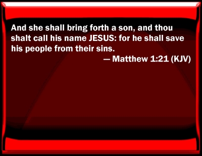 Bible Verse Powerpoint Slides for Matthew 1:21