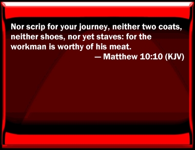 Bible Verse Powerpoint Slides for Matthew 10:10