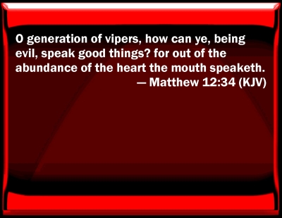 Bible Verse Powerpoint Slides for Matthew 12:34