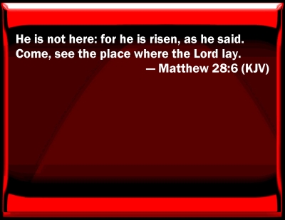 Bible Verse Powerpoint Slides for Matthew 28:6