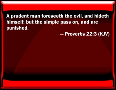 Bible Verse Powerpoint Slides for Proverbs 22:3