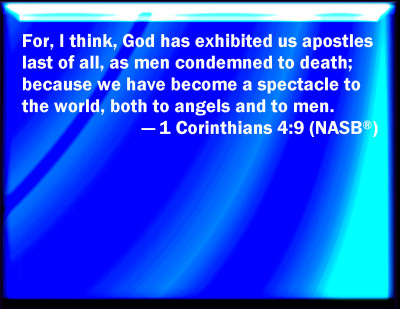 Bible Verse Powerpoint Slides for 1 Corinthians 4:9