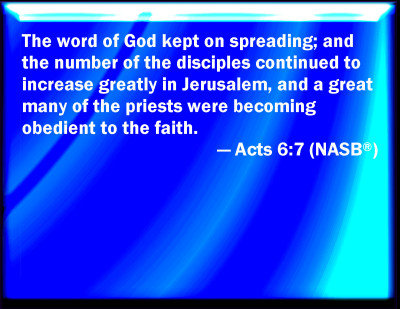 Bible Verse Powerpoint Slides for Acts 6:7