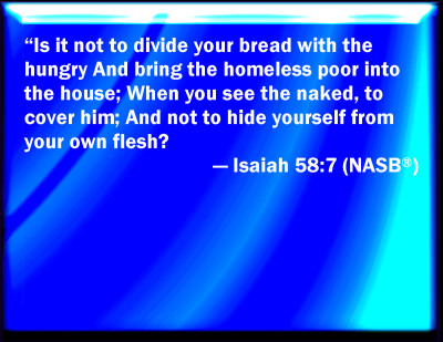 Bible Verse Powerpoint Slides for Isaiah 58:7