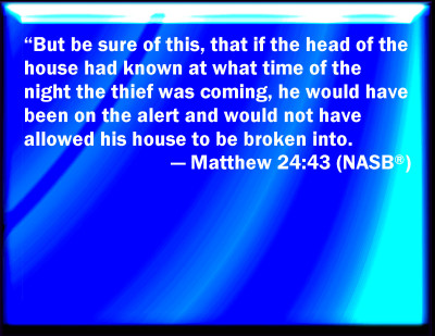 Bible Verse Powerpoint Slides for Matthew 24:43