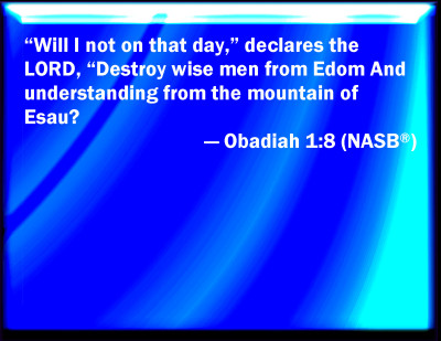 Bible Verse Powerpoint Slides for Obadiah 1:8