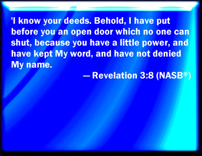 Bible Verse Powerpoint Slides for Revelation 3:8