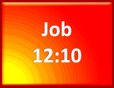 Bible Verse Powerpoint Slides for Job 12:10